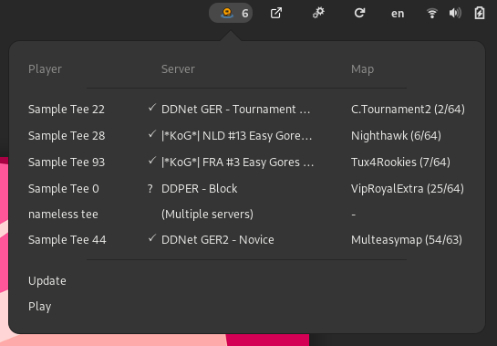 DDNet Friends Panel - GNOME Shell Extensions