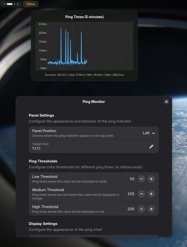 Review "Ping Monitor" version 1 - GNOME Shell Extensions